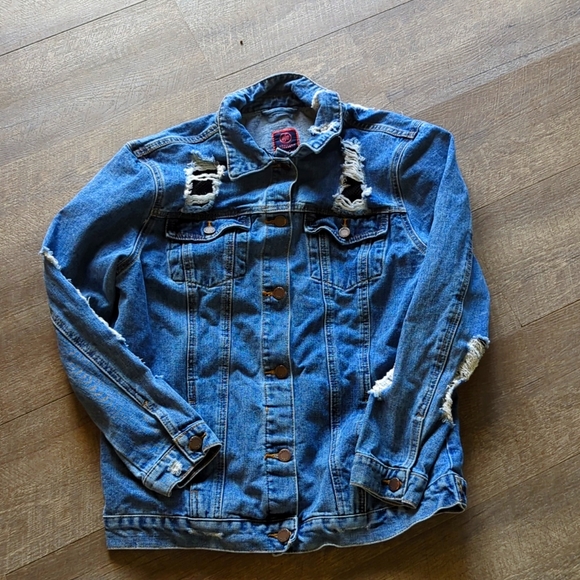 Boom Boom Jeans | Jackets & Coats | Distressed Denim Jacket | Poshmark